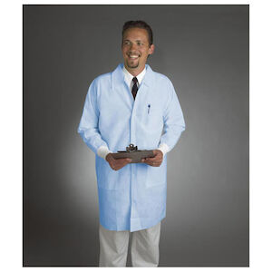 LAB COAT BLUE MED 30/CS | Preferred Medical