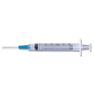 3 mL Syringe with Detachable Hypodermic Needle, 25 Gauge x 5/8 Inch ...