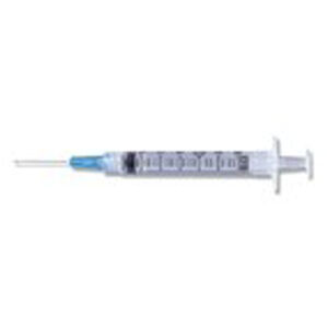 3 mL Syringe with Detachable Hypodermic Needle, 21 Gauge x 1 Inch ...