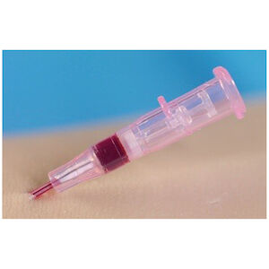 20 Gauge x 1 Inch, Button Retracting Safety Needle with Blood Control ...