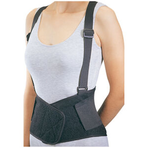 BACK SUPPORT W/STRAPS BLACK 2XL 50"