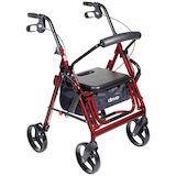 ROLLATOR TRANSPORT DUET BURG 8IN WH 300L | Preferred Medical