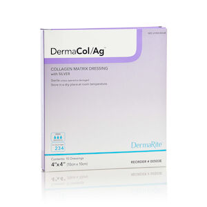 4 Inch x 4 Inch, Collagen Matrix Dressing with Silver | Preferred Medical