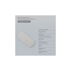 Resp-O2 Pediatric/Neonatal Mini Tracheostomy Heat Moisture Exchanger ...