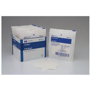 4 Inch x 4 Inch, 6-Ply, Drain Sponge | Preferred Medical