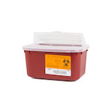 1 Gallon, Sharps Container, Red/Black - Stackable | Preferred Medical