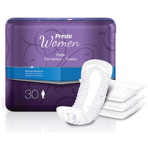 Long Length, Moderate Absorbency, Women's Bladder Control Pad ...