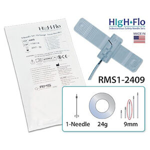 24 Gauge x 3/8 Inch (9 mm), 1 Needle Safety Sub-Q Administration Set ...