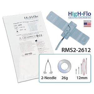 26 Gauge x 1/2 Inch (12 mm), 2 Needle Safety Sub-Q Administration Set ...